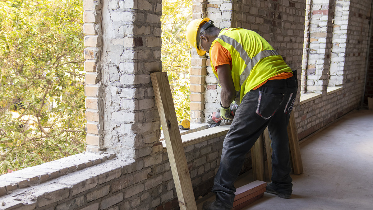 Window Openings Are Prepared for Installation at the Woolworth Building