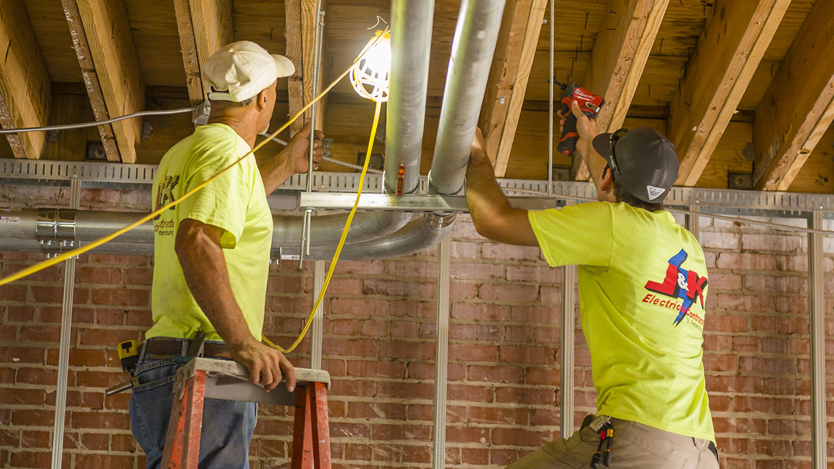 Ceiling Conduit Installation Progresses at the Peoples Bank Building