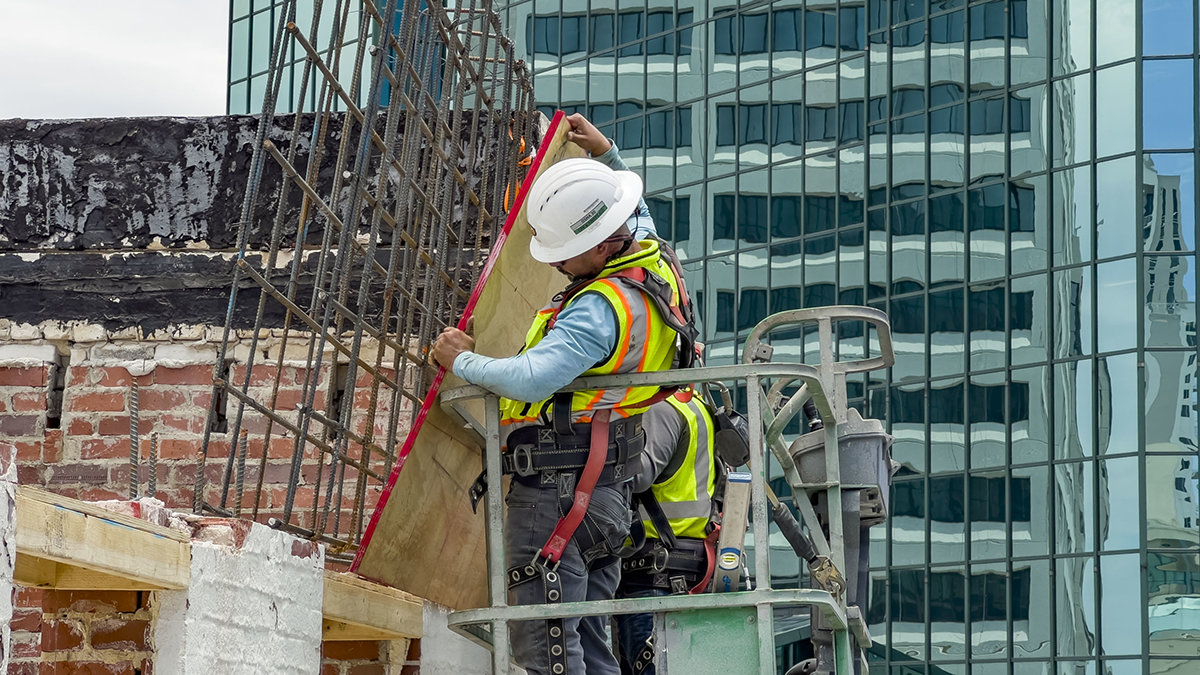 Bond Beams Installed at the South Parapet of the F.W. Woolworth Co ...