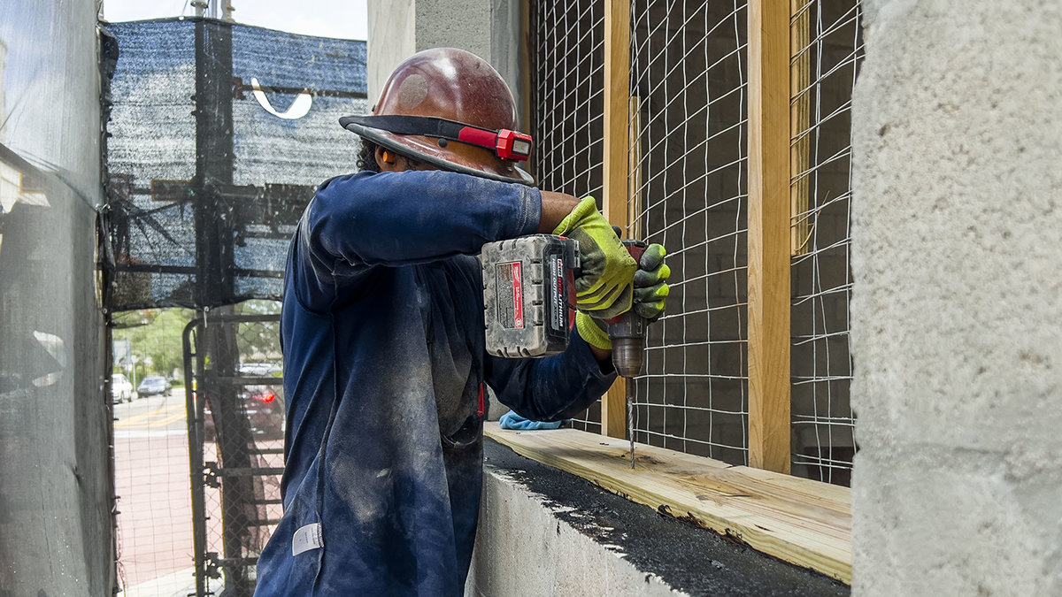 Window Buck Installation Begins at Peoples Bank