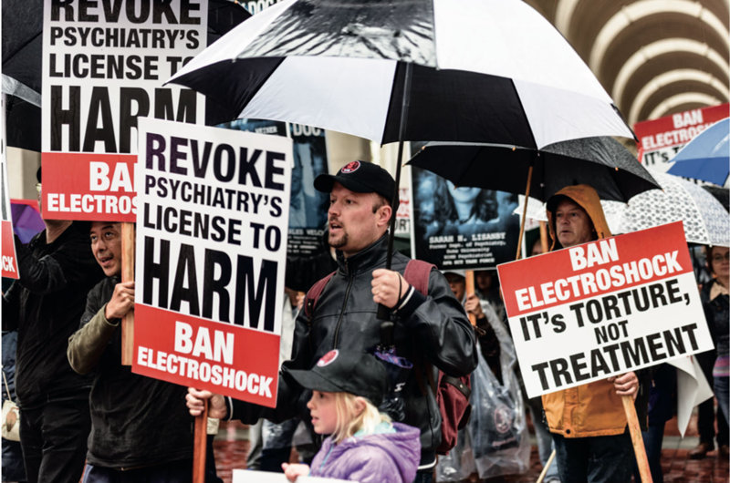 End the Use of ECT Now Demand Irate CCHR Protestors