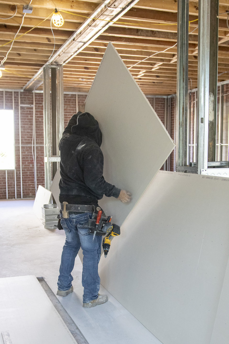 Second-Floor Office Spaces Take Shape with Drywall Installation at the ...